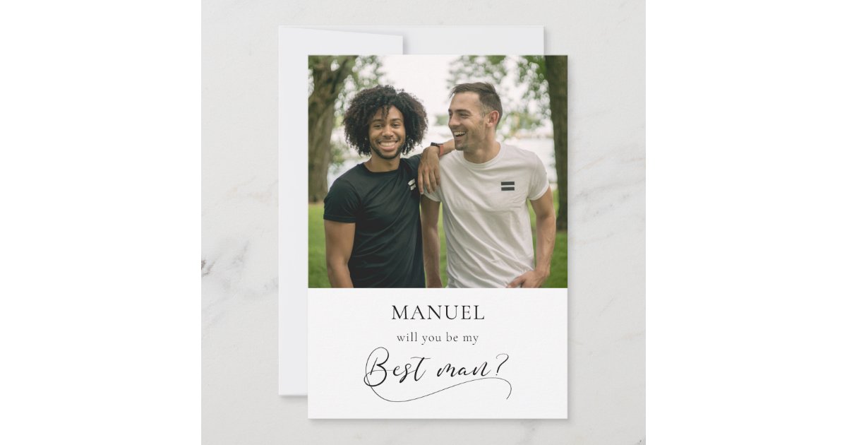 Elegant calligraphy Best man proposal card | Zazzle