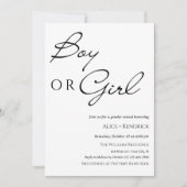 Elegant Calligraphy Boy Or Girl Gender Reveal Invitation | Zazzle