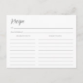 Elegant Calligraphy Bridal Shower Recipe Card | Zazzle