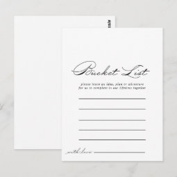 Elegant Calligraphy Bucket List Cards | Zazzle