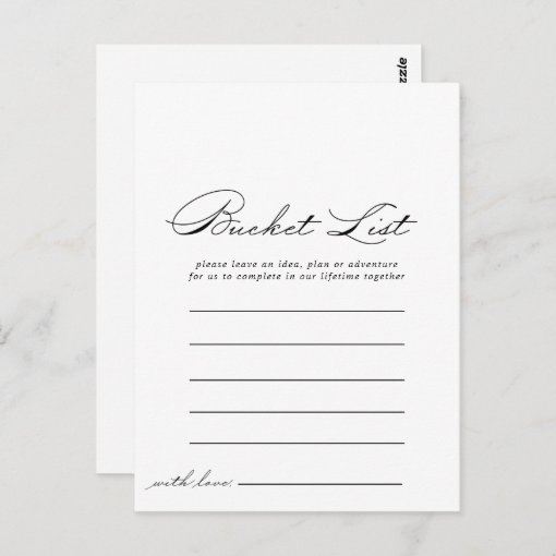Elegant Calligraphy Bucket List Cards | Zazzle