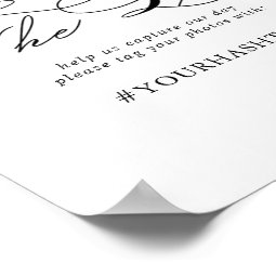 Elegant Calligraphy Capture the Love Hashtag Sign | Zazzle