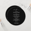 Elegant Calligraphy Circle Wedding Menu Card | Zazzle