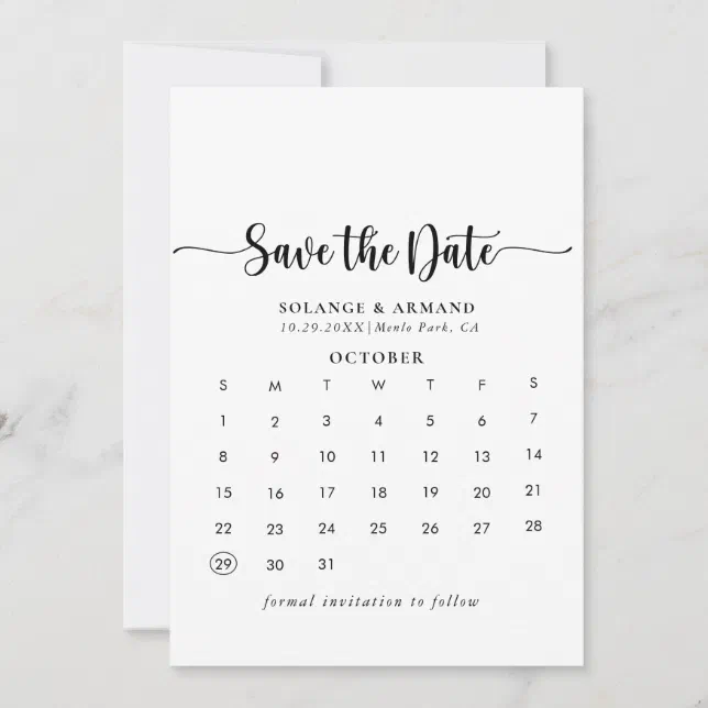 Elegant Calligraphy Classic Save the Date Calendar | Zazzle