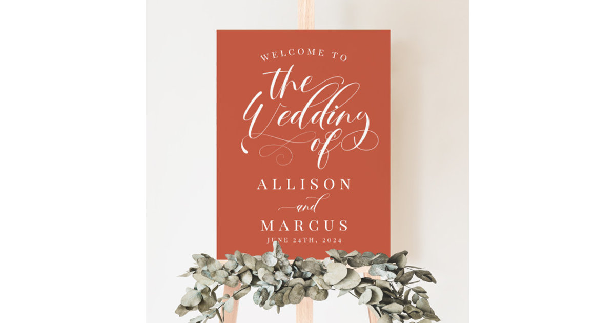 Elegant Calligraphy Classic Wedding Welcome Sign | Zazzle