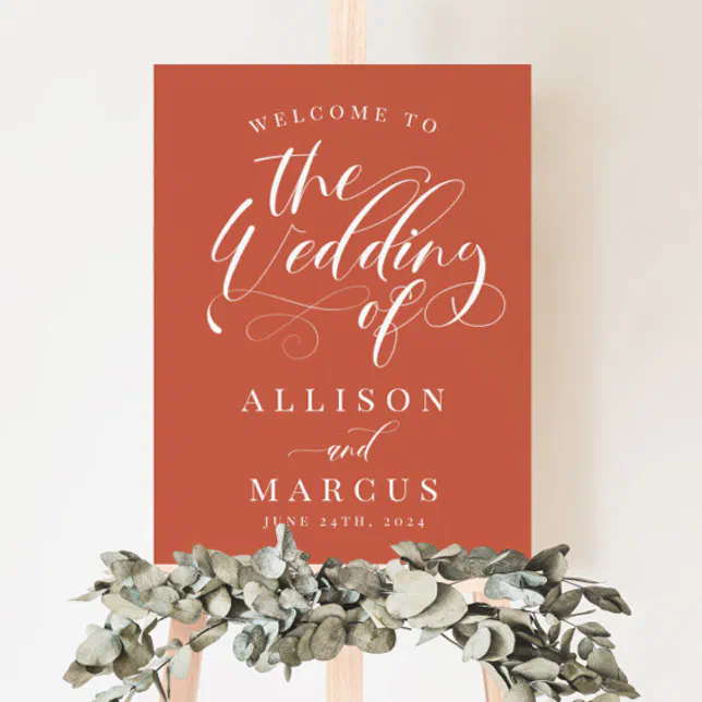 Elegant Calligraphy Classic Wedding Welcome Sign | Zazzle