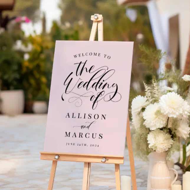 Elegant Calligraphy Classic Wedding Welcome Sign | Zazzle