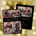 Elegant Calligraphy Collage Christmas Happy Holiday Card | Zazzle