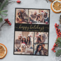 Elegant Calligraphy Collage Christmas Happy Holiday Card | Zazzle