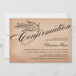 Elegant Calligraphy Confirmation Invitation | Zazzle