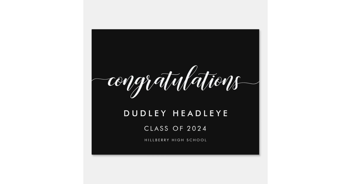 Elegant calligraphy Congratulations Graduate Sign | Zazzle