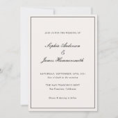 Elegant Calligraphy Cream Black Frame Wedding Invitation | Zazzle