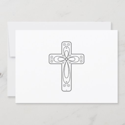 Elegant Calligraphy Cross and Dove Confirmation Invitation | Zazzle