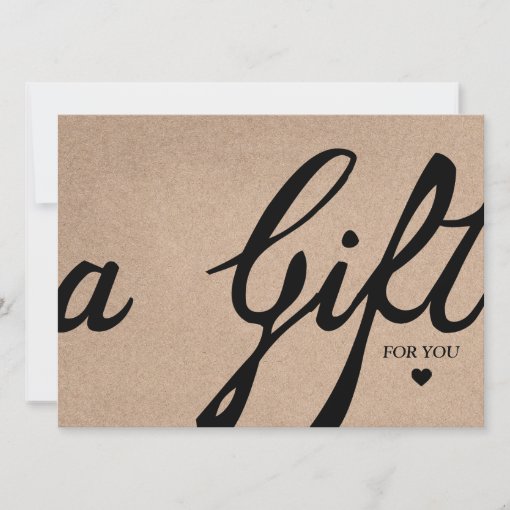 Elegant Calligraphy Custom Kraft Gift Certificate | Zazzle