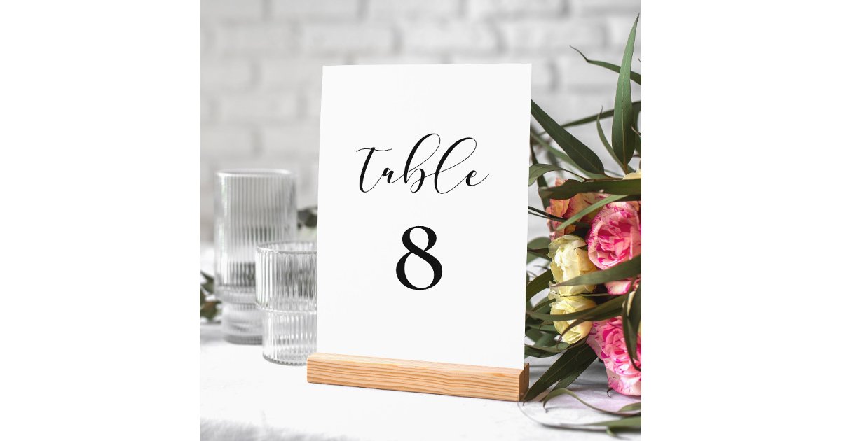 Elegant calligraphy design table number | Zazzle