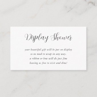Elegant Calligraphy Display Shower Enclosure Card | Zazzle