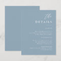 Elegant Calligraphy Dusty Blue Wedding Details Enclosure Card | Zazzle