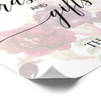 Elegant Calligraphy | Faded Floral Cards & Gifts Poster | Zazzle