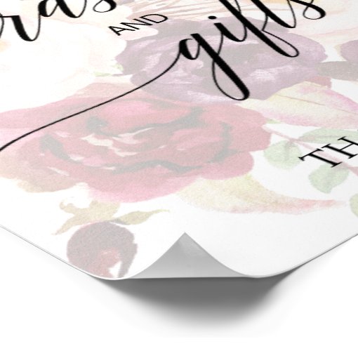 Elegant Calligraphy | Faded Floral Cards & Gifts Poster | Zazzle