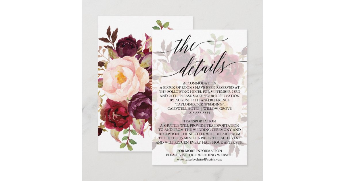 Elegant Calligraphy | Faded Floral Details Card | Zazzle