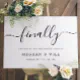 Elegant Calligraphy Finally Engagement Party Sign | Zazzle