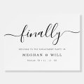 Elegant Calligraphy Finally Engagement Party Sign | Zazzle
