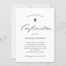 Elegant Calligraphy | Gender Neutral Confirmation Invitation | Zazzle