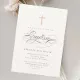Elegant Calligraphy Gender Neutral Script Baptism Invitation | Zazzle