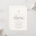Elegant Calligraphy Gender Neutral Script Baptism Invitation | Zazzle