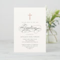 Elegant Calligraphy Gender Neutral Script Baptism Invitation | Zazzle