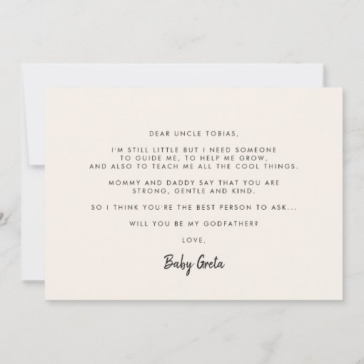 Elegant calligraphy Godfather proposal card | Zazzle