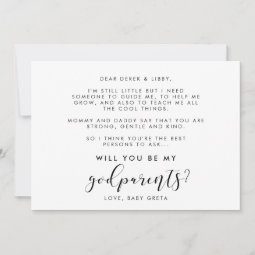 Elegant calligraphy Godparent proposal card | Zazzle
