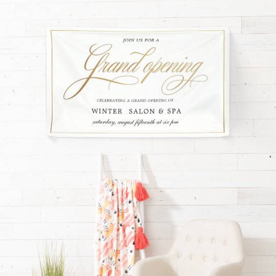 elegant calligraphy gold Grand Opening Banner | Zazzle.com