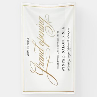 elegant calligraphy gold Grand Opening Banner | Zazzle