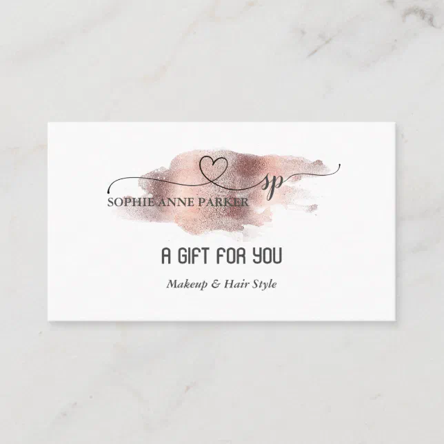 Elegant Calligraphy Gold Professional Beauty Salon Loyalty Card | Zazzle