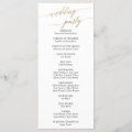 Elegant Calligraphy | Gold Wedding Party Program | Zazzle