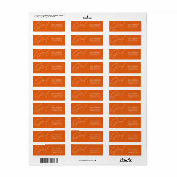 Elegant Calligraphy Graduation Orange Address Label | Zazzle