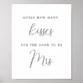 Elegant Calligraphy Guess How Many Kisses Poster | Zazzle