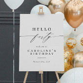 Elegant Calligraphy Hello 40 Birthday Welcome Sign | Zazzle