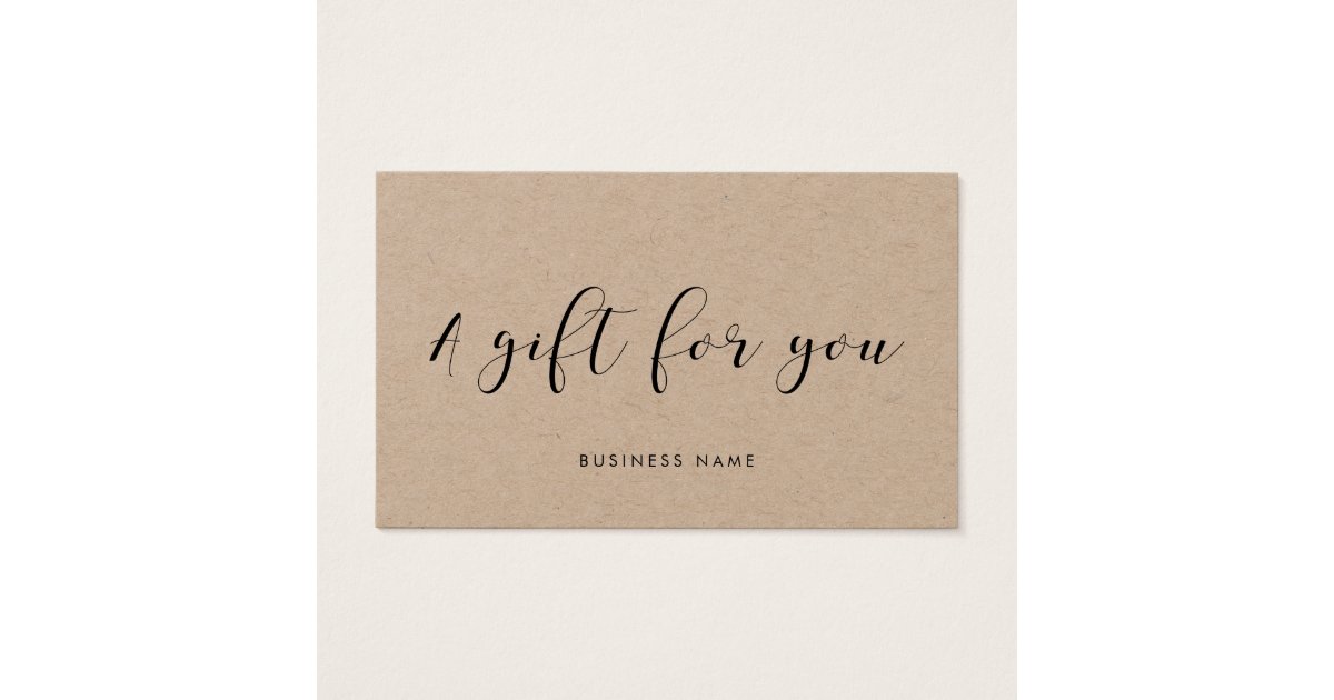 Elegant calligraphy kraft paper gift certificate | Zazzle