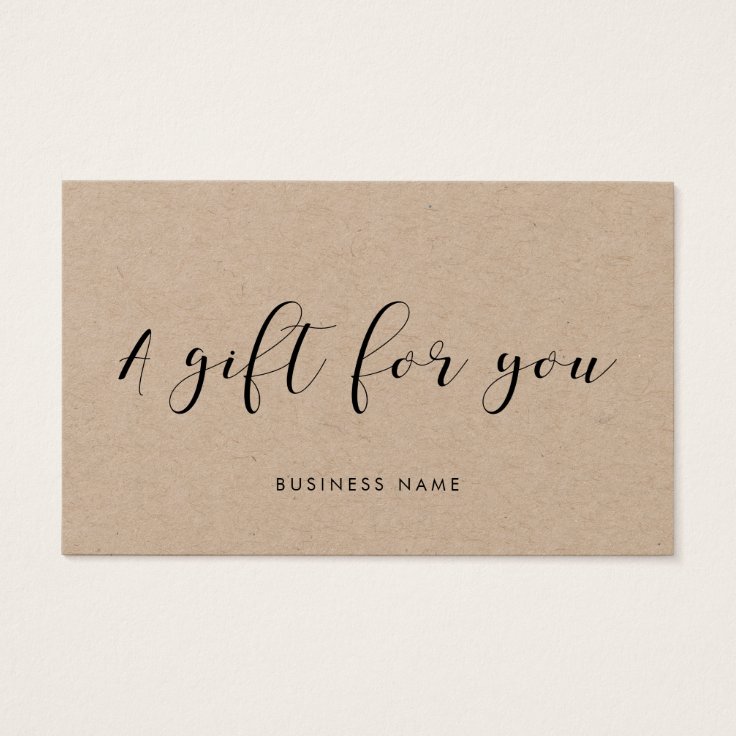Elegant calligraphy kraft paper gift certificate | Zazzle