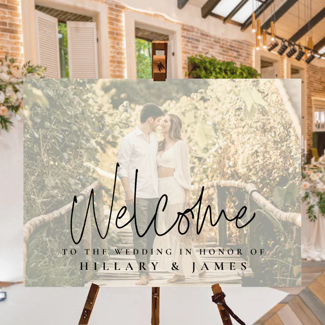 Elegant Calligraphy Landscape Wedding Welcome Sign | Zazzle