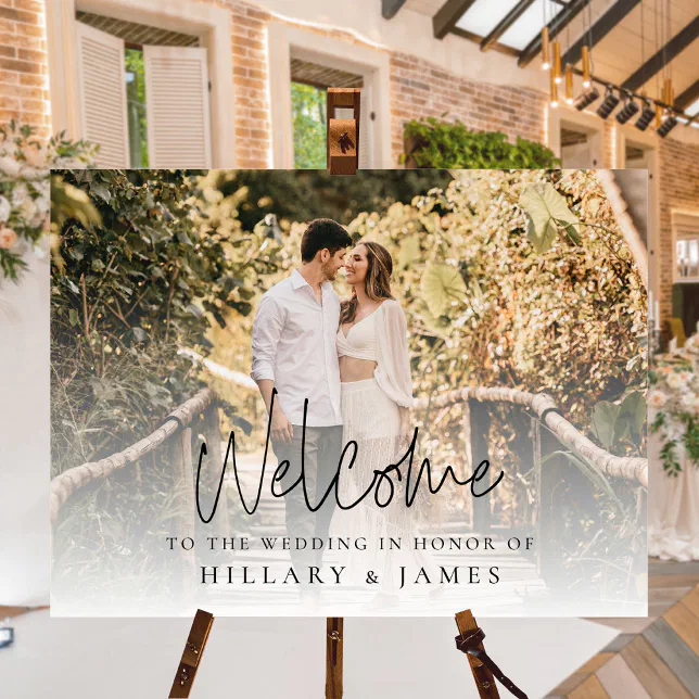 Elegant Calligraphy Landscape Wedding Welcome Sign | Zazzle