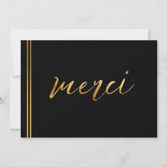 Elegant Calligraphy Merci Custom Thank You Card | Zazzle