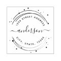 Elegant Calligraphy Monogram Round Return Address Rubber Stamp | Zazzle