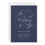 Elegant Calligraphy | Navy Blue Wedding Invitation | Zazzle
