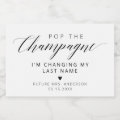 Elegant Calligraphy Pop The Champagne Sparkling Wine Label | Zazzle