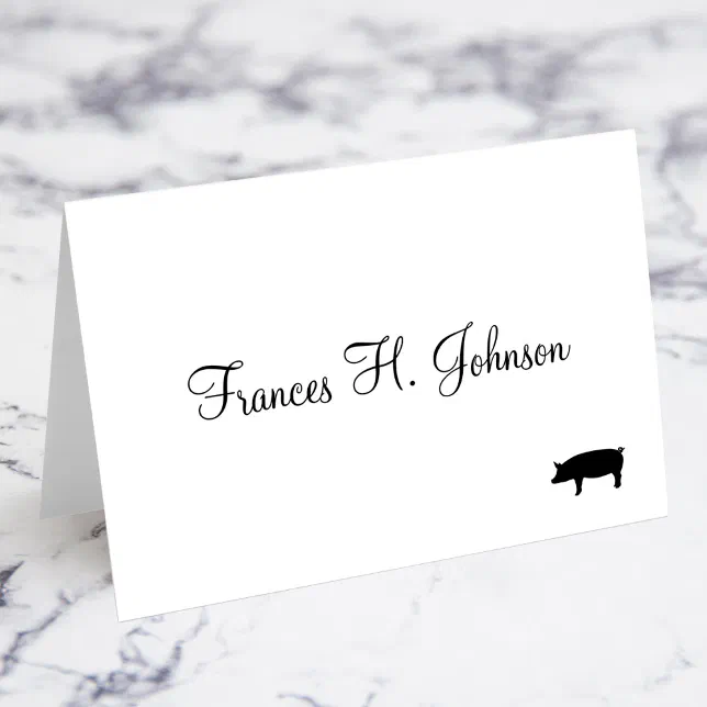 Elegant Calligraphy Pork Entree Choice Place Cards | Zazzle