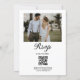 elegant calligraphy qr code 2 faded photo wedding invitation | Zazzle