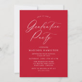 Elegant Calligraphy Red Graduation Party Invitation | Zazzle